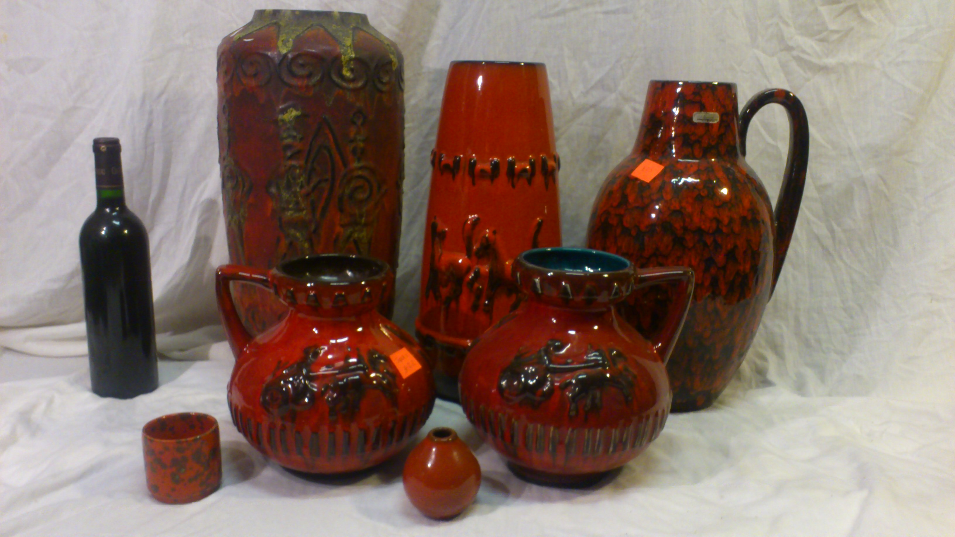 Red Animal design Fat Lava Vases | Pots And Pots